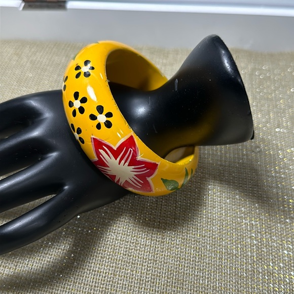 Jewelry | Vintage Wooden Hand Painted Bracelet | Poshmark